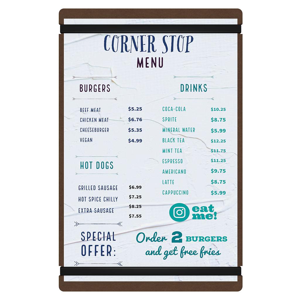 Large Menu Board with Bands | MedInfo, Inc.